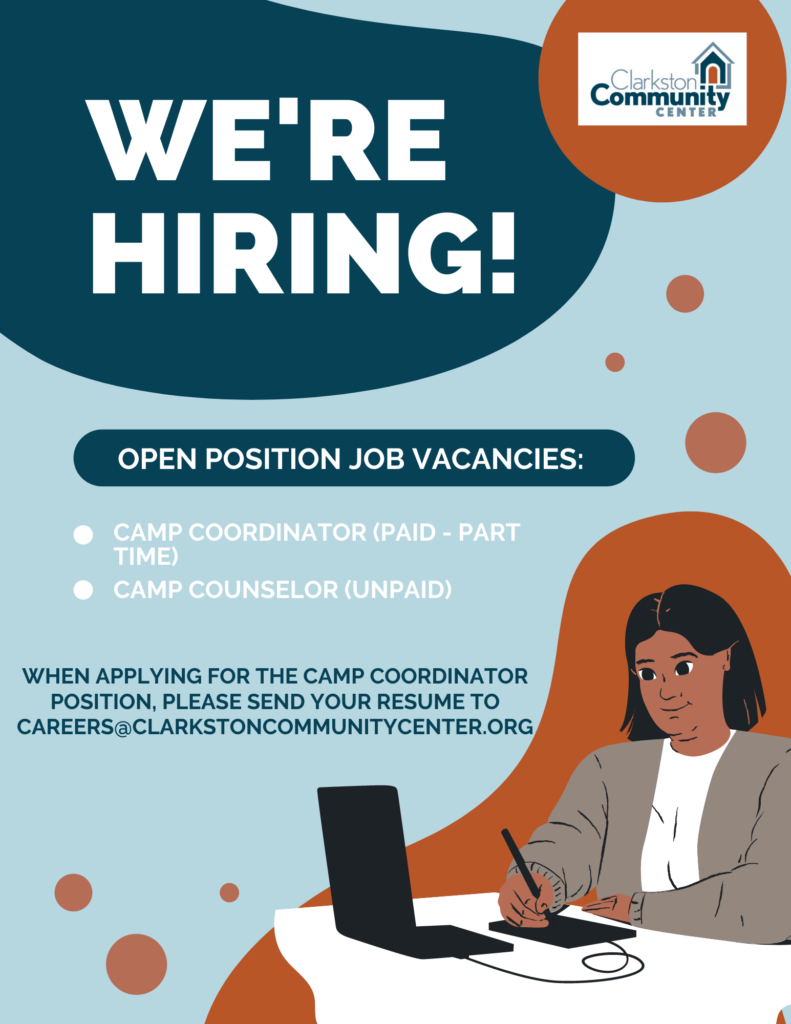 Now Hiring - Open Positions - Clarkston Community Center